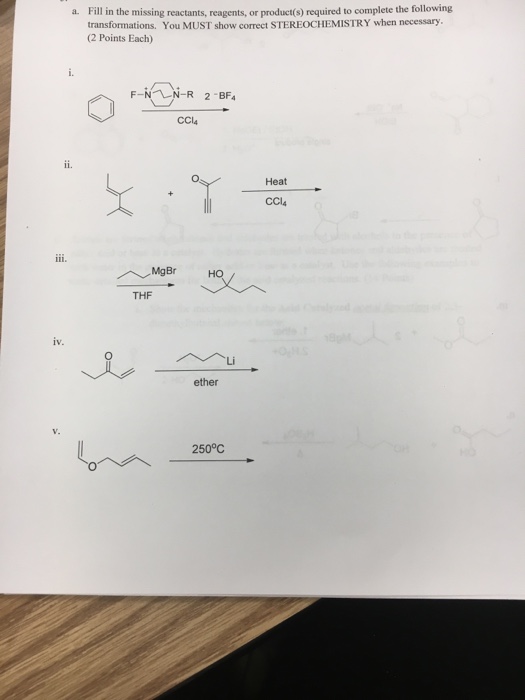 Solved Fill in the missing reactants, reagents, or | Chegg.com