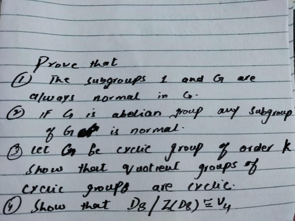 Solved and Gare د Prove that 6 The subgroups 1. always | Chegg.com