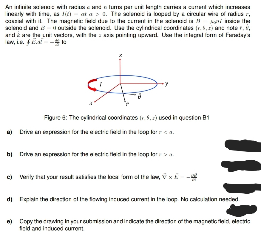 Solved An infinite solenoid with radius \\( a \\) and \\( n | Chegg.com