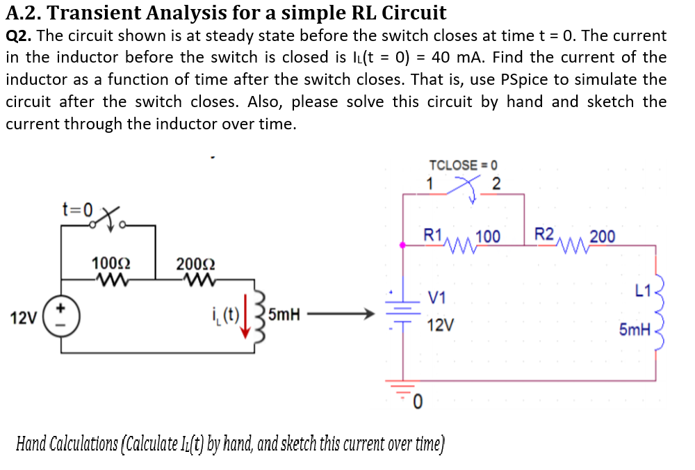 Solved A.1. Transient Analysis for a simple RC Circuit Q1. | Chegg.com