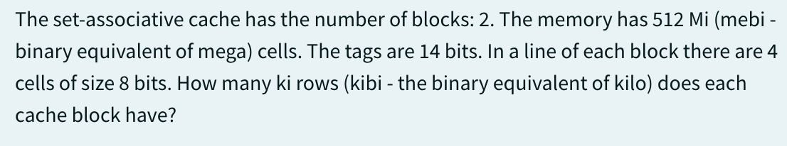 Solved The set-associative cache has the number of blocks: | Chegg.com