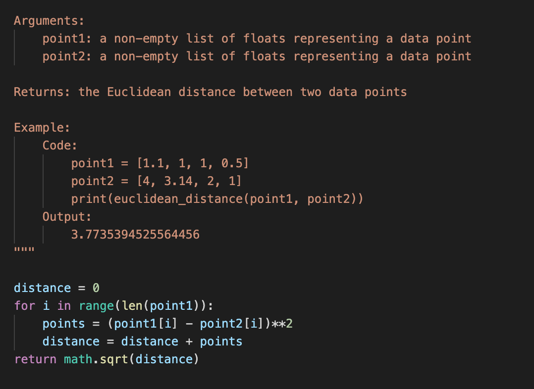 = Example: Code: point [0, 0, 0, 0] centroids_dict | Chegg.com