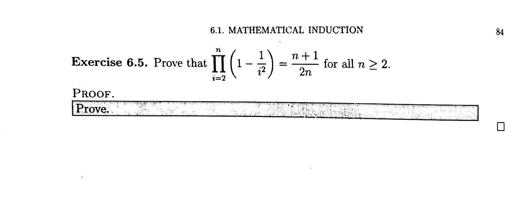 Solved 6.1. MATHEMATICAL INDUCTION 84 Exercise 6.5. Prove | Chegg.com