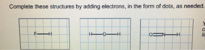 Solved Complete these structures by adding electrons, in the | Chegg.com