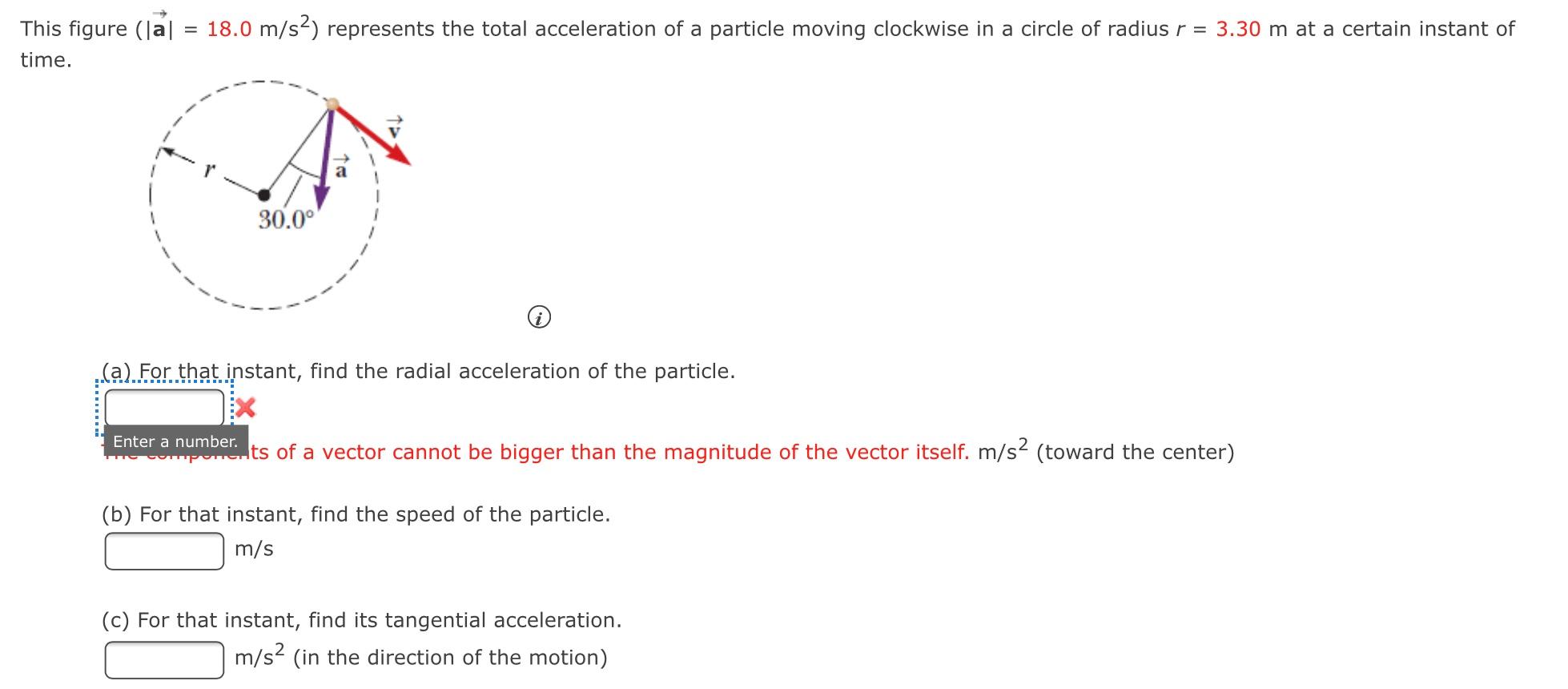 Solved This figure (lal = 18.0 m/s2) represents the total | Chegg.com
