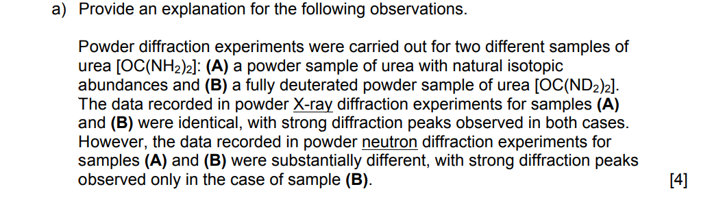 Solved a) Provide an explanation for the following | Chegg.com