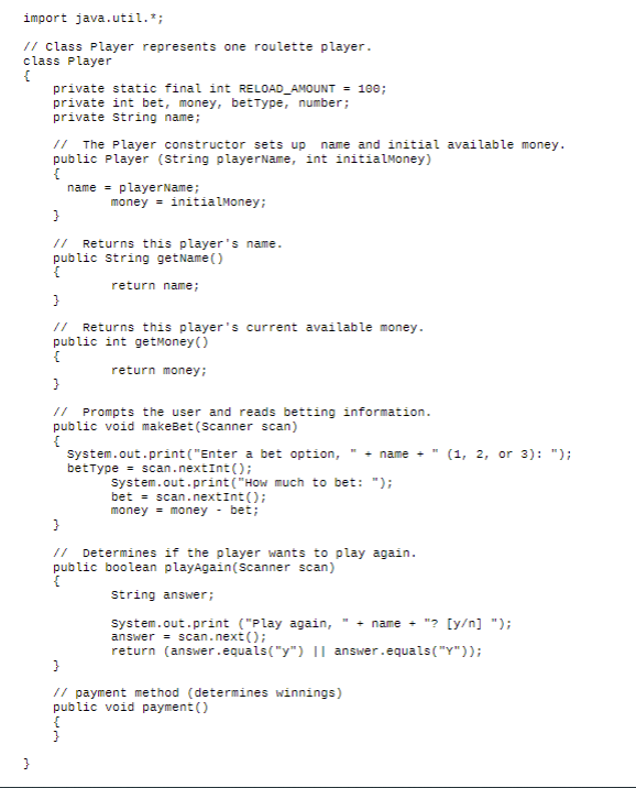 Solved Exercise 4: Simple Roulette Obtain the two files, | Chegg.com