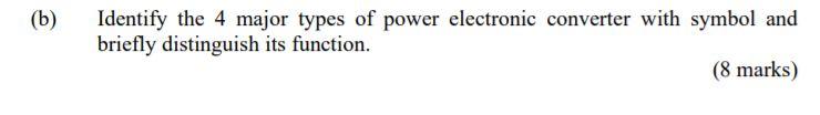 Solved (b) Identify the 4 major types of power electronic | Chegg.com