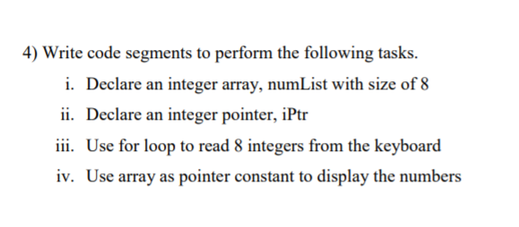 Solved Topic: Pointers & Array C++ Programming language. Q4 | Chegg.com