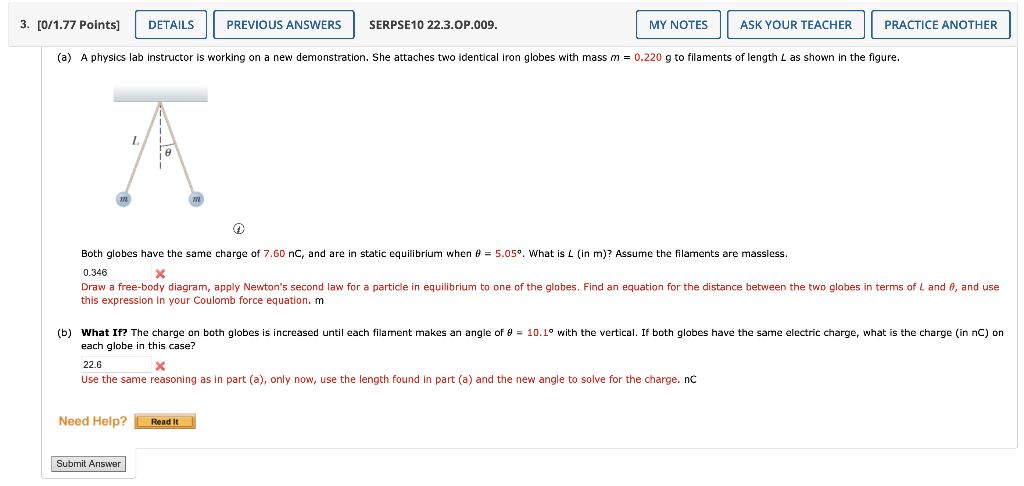 Solved (a) A physics lab instructor is working on a new | Chegg.com