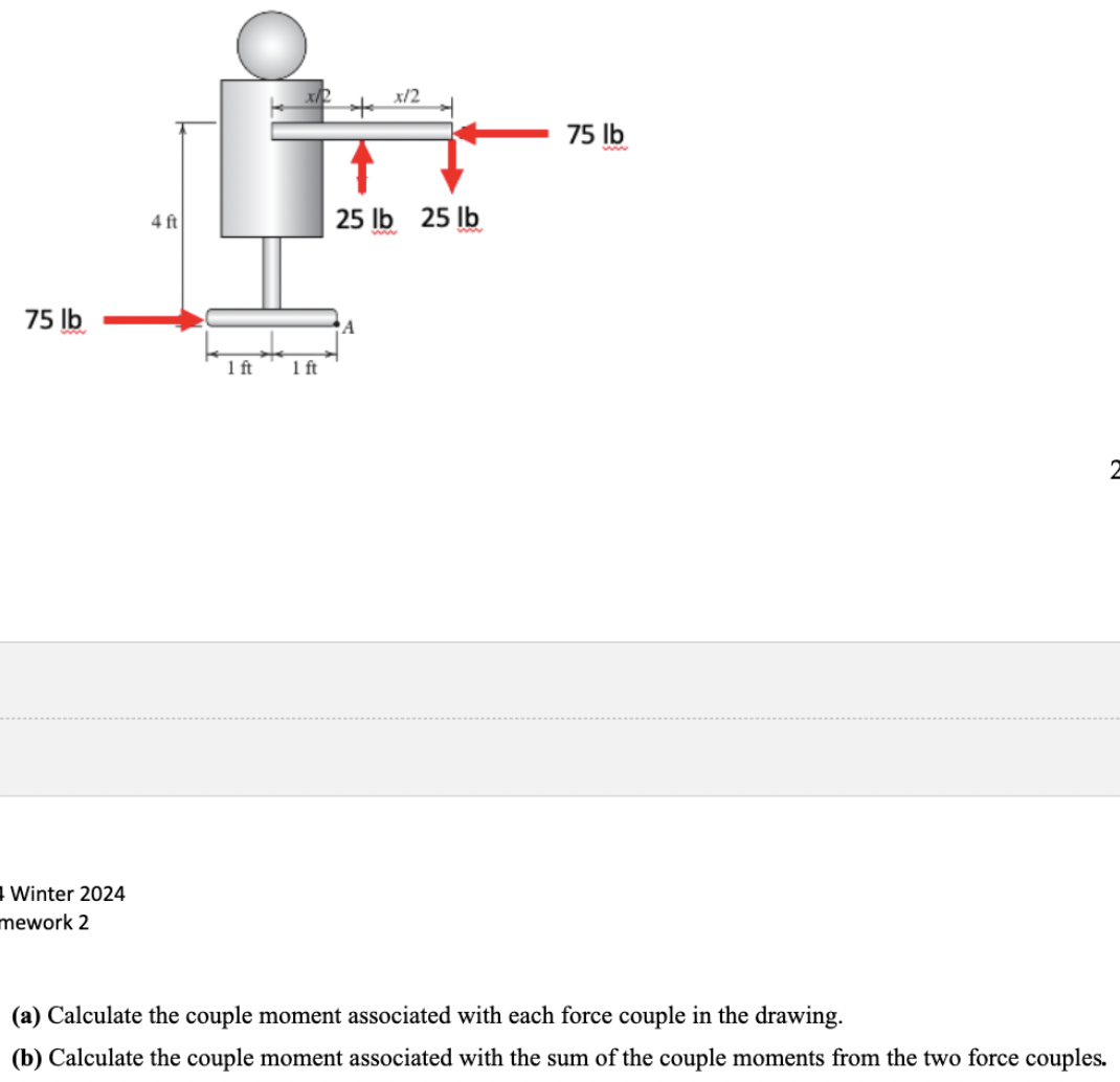 Solved (a) ﻿Calculate the couple moment associated with each | Chegg.com