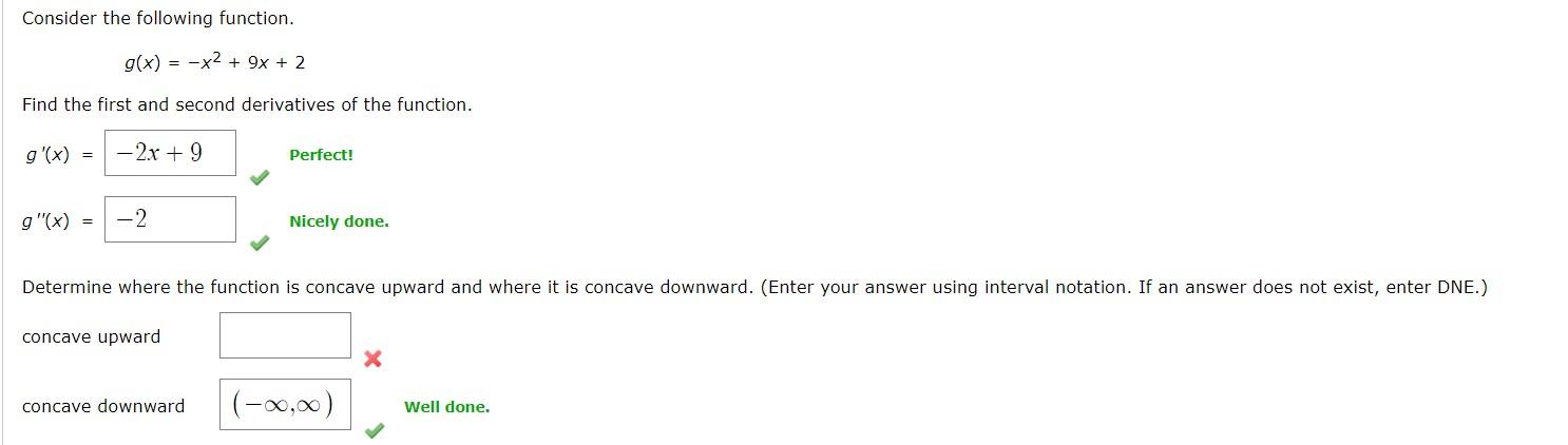 Solved Consider the following function. g(x)=−x2+9x+2 Find | Chegg.com