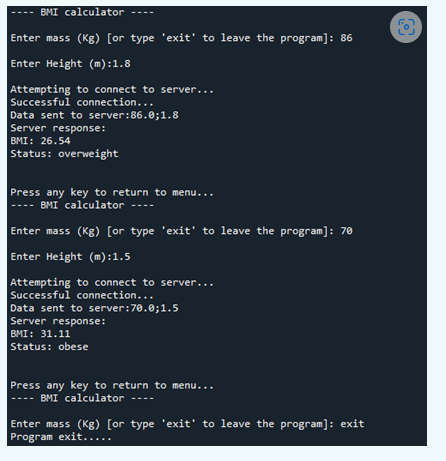 Solved 3.1 Create a Python BMI server on your local | Chegg.com