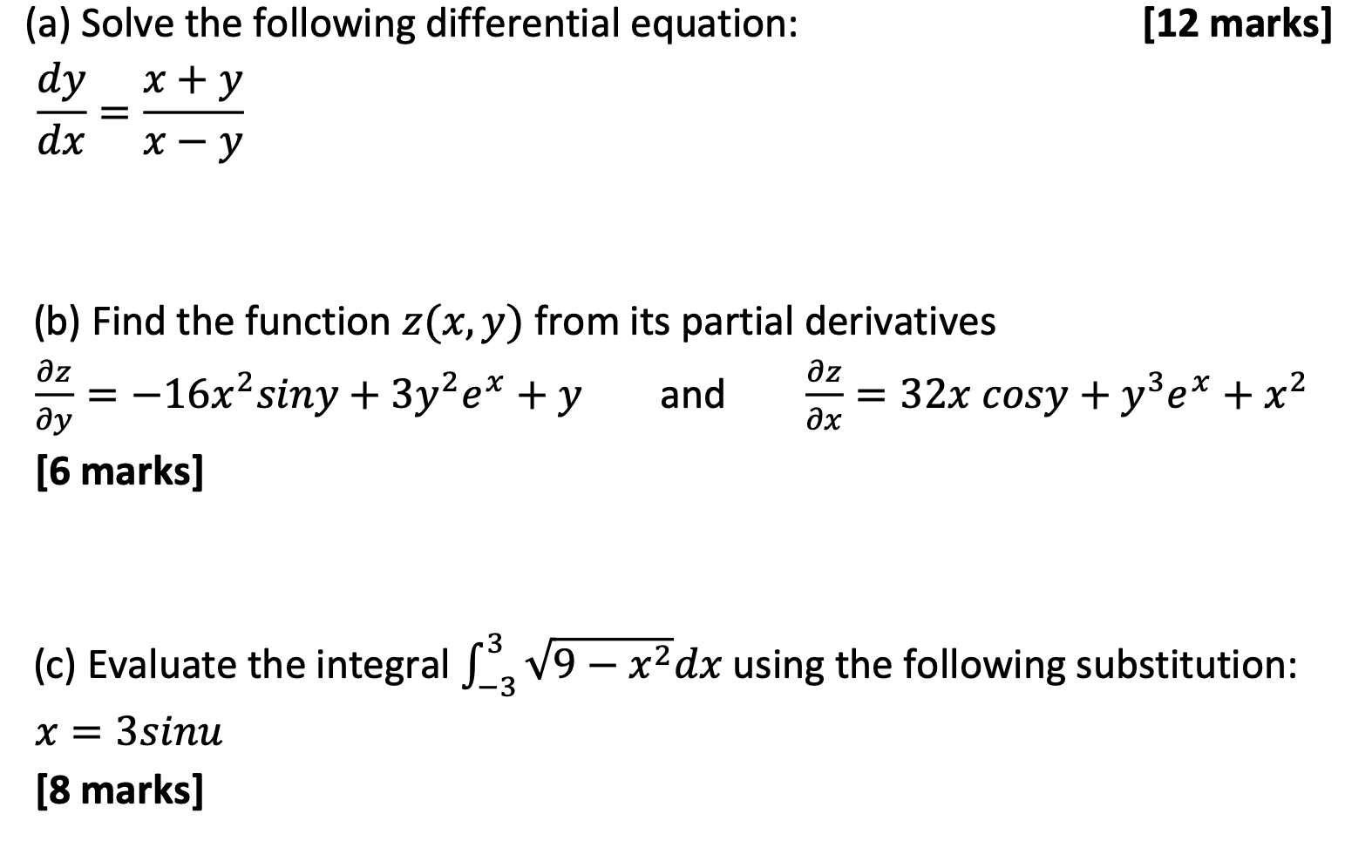 Solved (a) Solve the following differential equation: [12 | Chegg.com