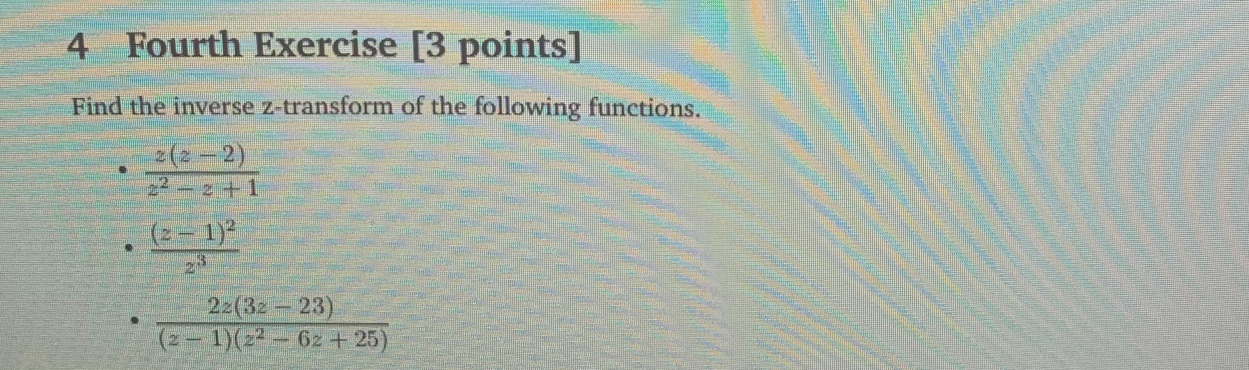 Solved 4 Fourth Exercise (3 points] Find the inverse | Chegg.com