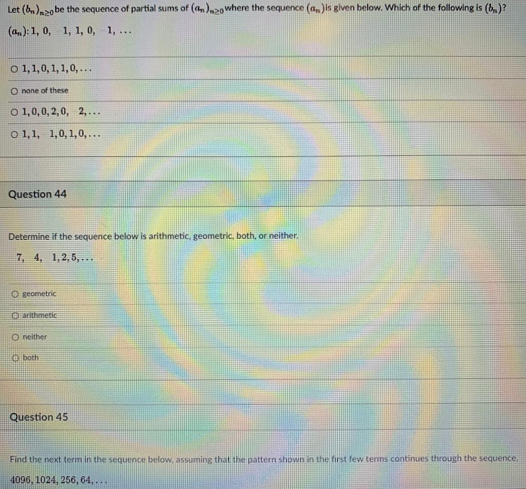 Solved Let (bm)nzo be the sequence of partial sums of | Chegg.com