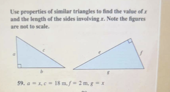 Solved Use properties of similar triangles to find the value | Chegg.com