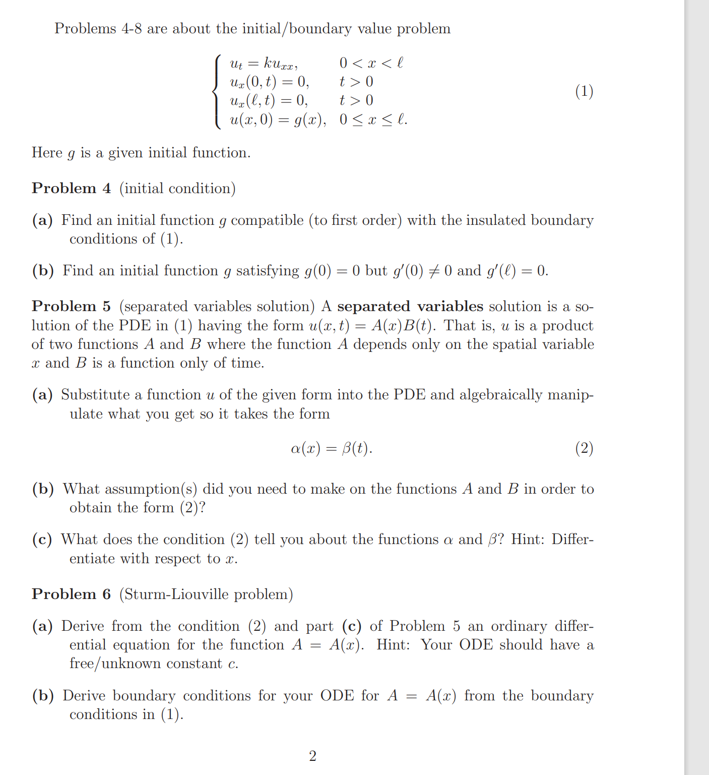 Solved Problems 4-8 are about the initial/boundary value | Chegg.com