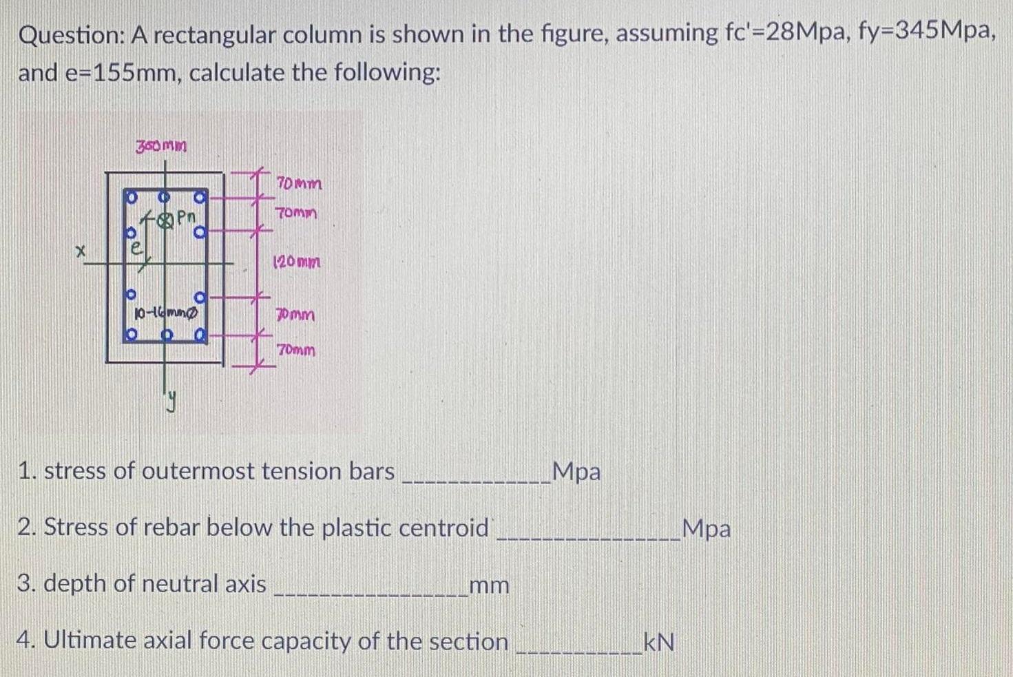Solved Question: A rectangular column is shown in the | Chegg.com