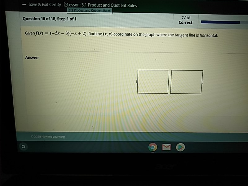 Solved - Save & Exit Certify lesson: 3.1 Product and | Chegg.com
