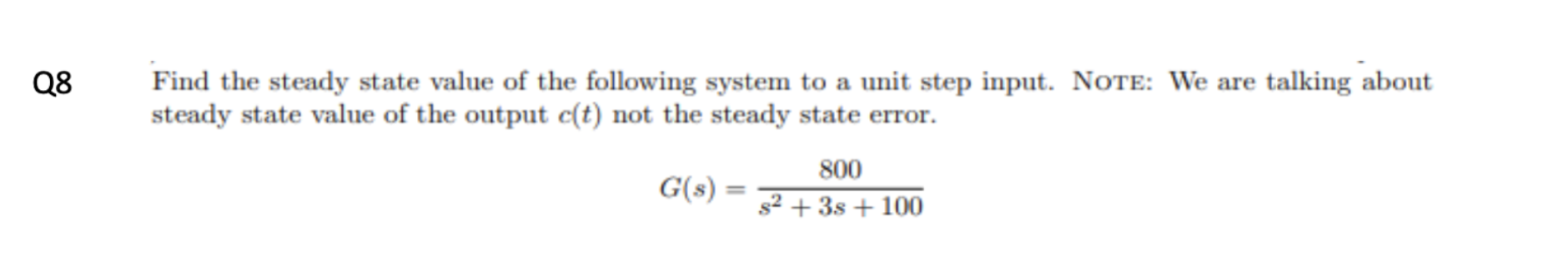 Solved Find the steady-state value of the following system | Chegg.com