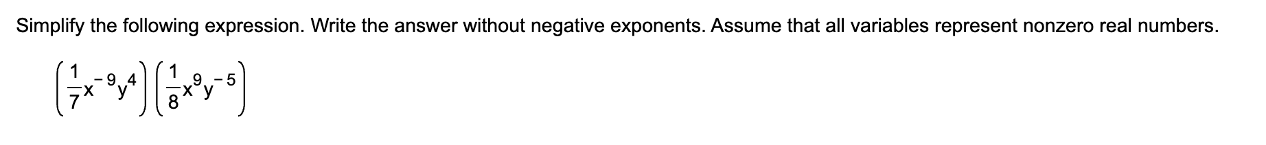Solved Simplify the following expression. Write the answer | Chegg.com