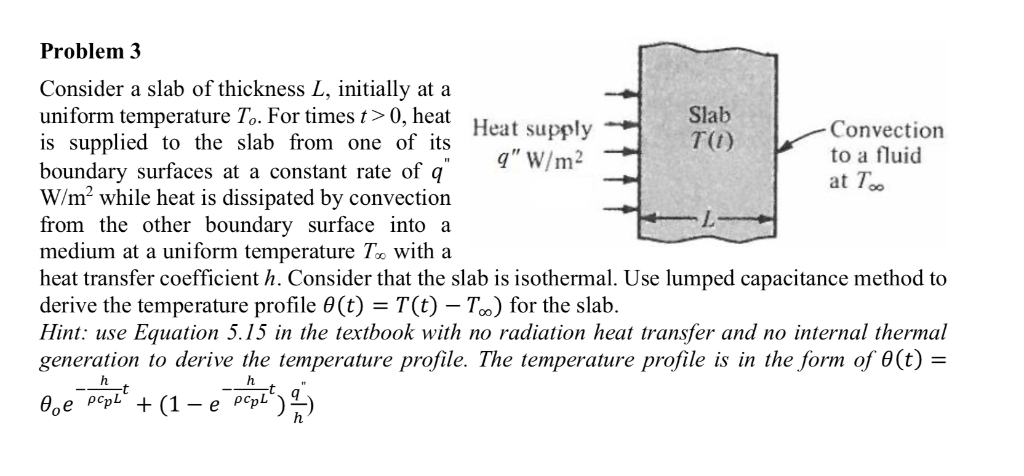 Solved Problem 3 Consider a slab of thickness L, initially | Chegg.com