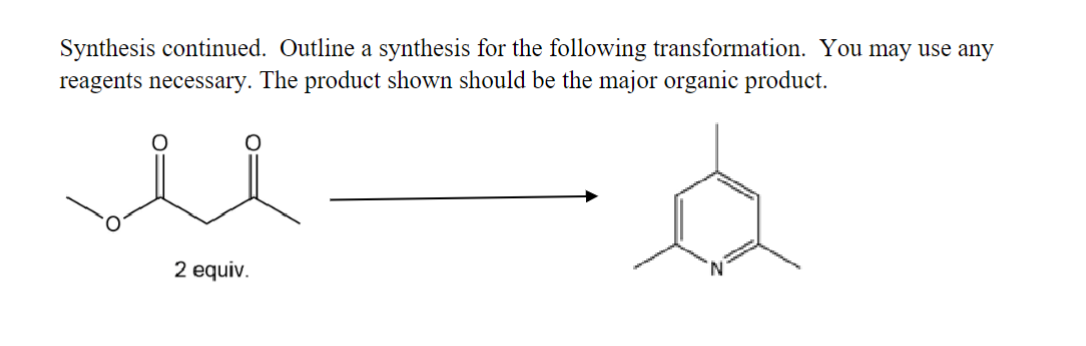 Solved Synthesis continued. Outline a synthesis for the | Chegg.com