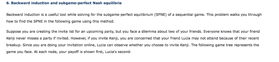 Solved 6. Backward induction and subgame-perfect Nash | Chegg.com
