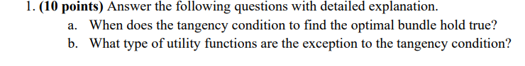 Solved 1. (10 points) Answer the following questions with | Chegg.com