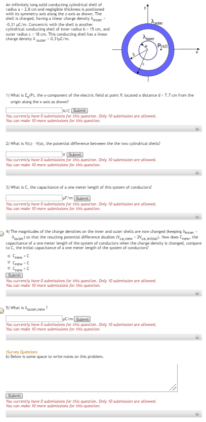 Solved An infinitely long solid conducting cylindrical shell | Chegg.com