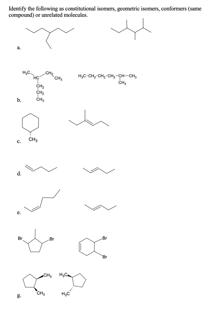 Solved Identify the following as constitutional isomers, | Chegg.com