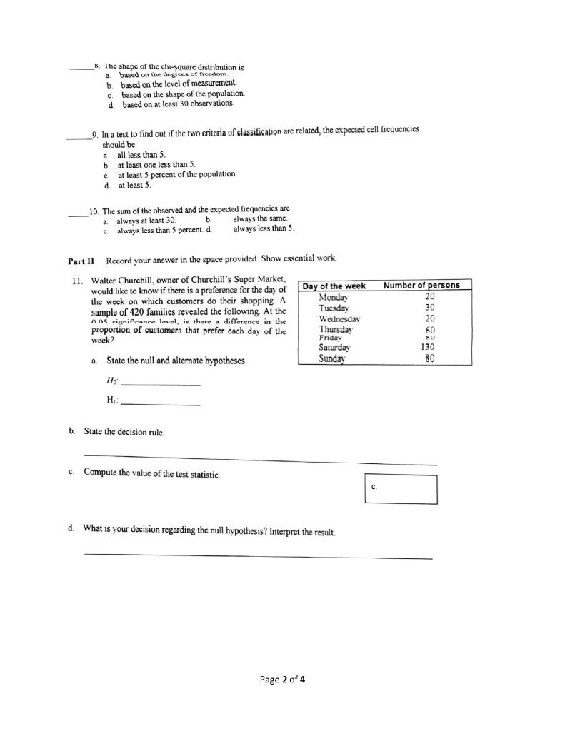 Solved CHAPTER 14 ASSIGNMENT NONPARAMETRIC METHODS: | Chegg.com