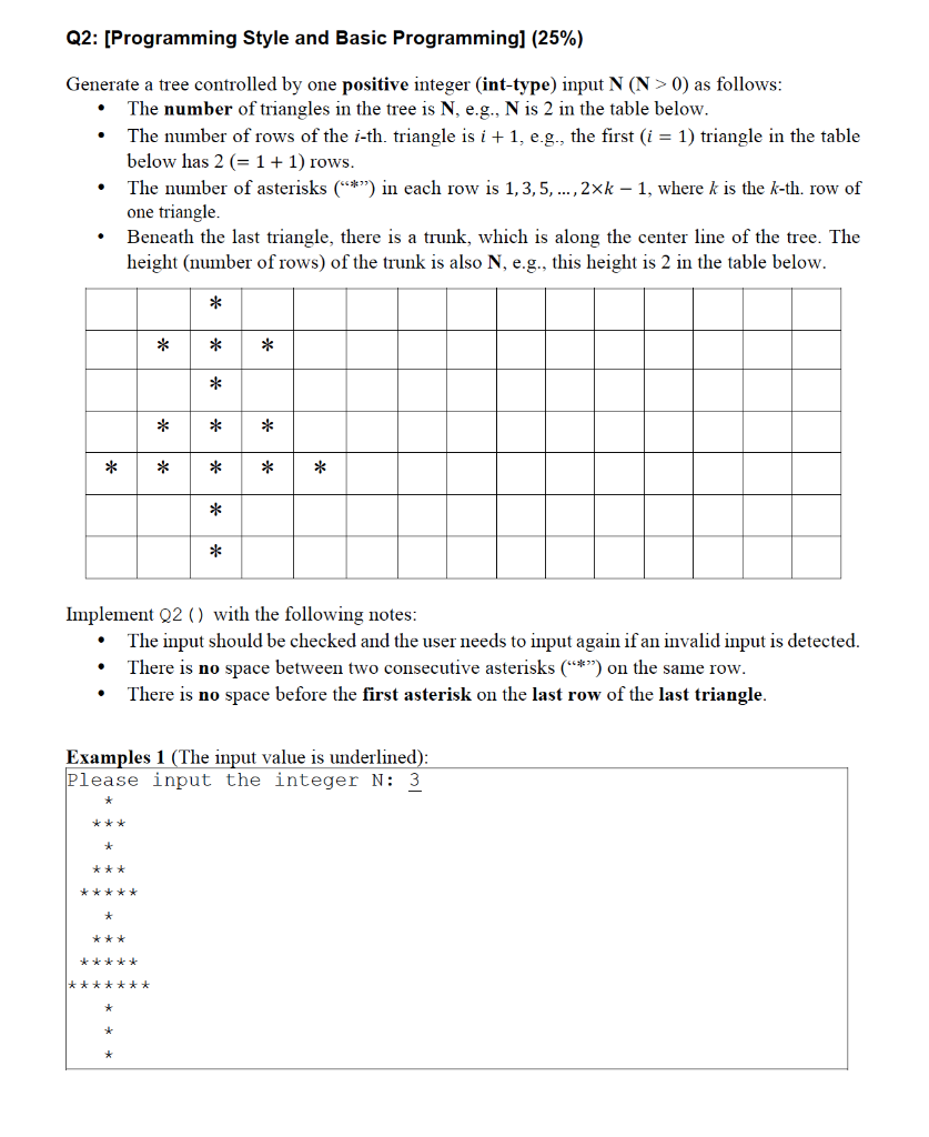 Q2: [Programming Style and Basic Programming] (25%) | Chegg.com