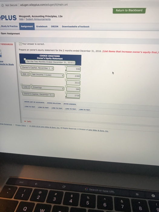 Solved Weygandt, Accounting Principles, 12e Gradebook ORION | Chegg.com