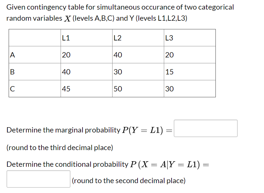 Solved Given contingency table for simultaneous occurance of | Chegg.com