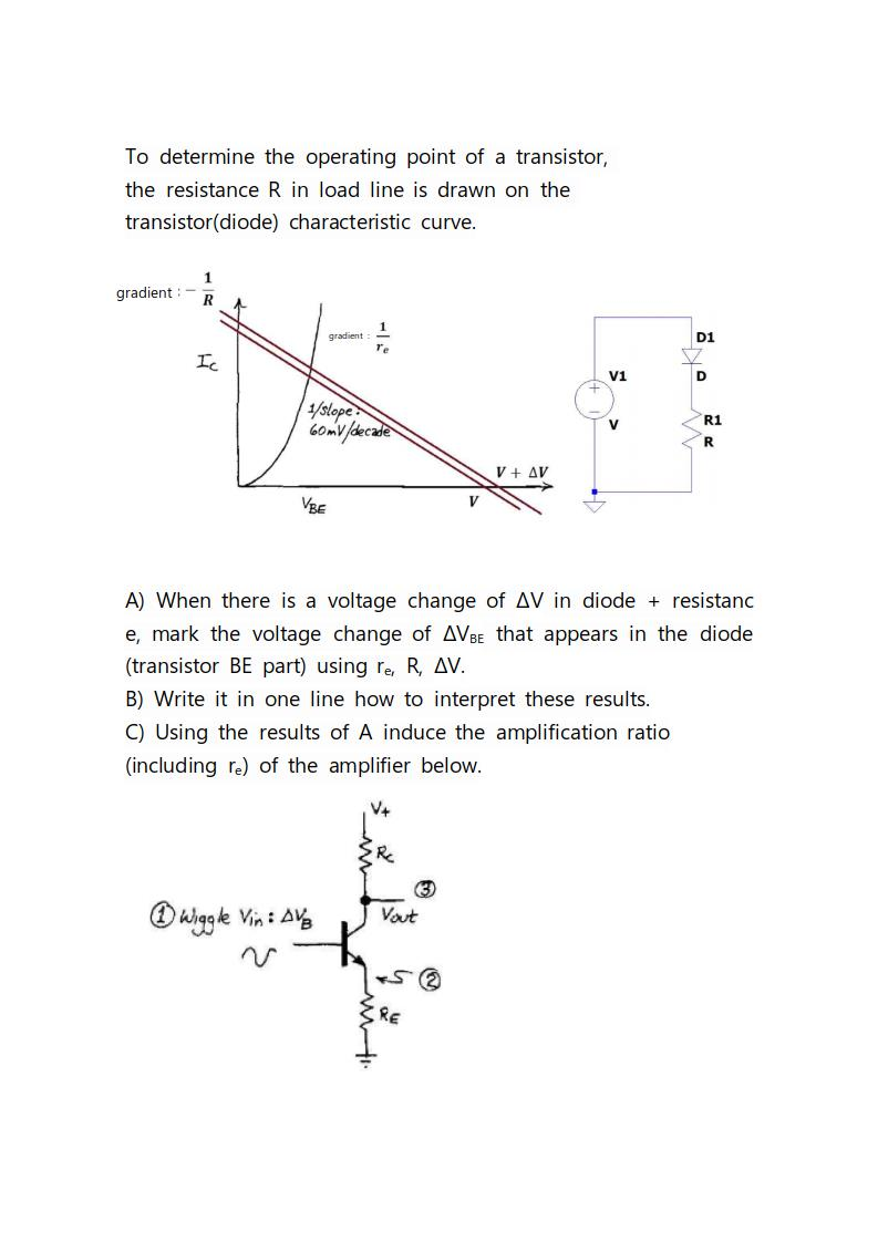 Solved To determine the operating point of a transistor, the | Chegg.com