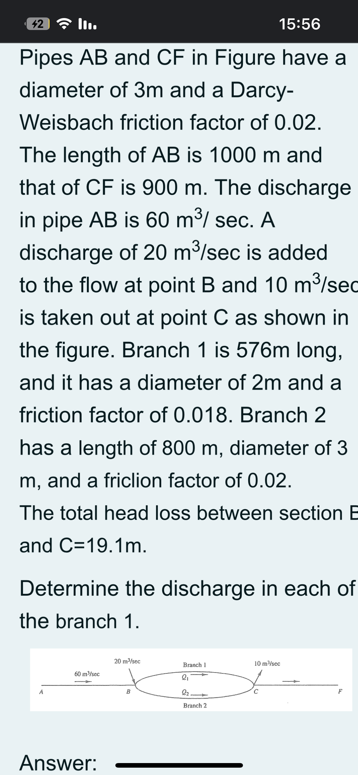 Pipes AB and CF in Figure have a diameter of 3 m and | Chegg.com