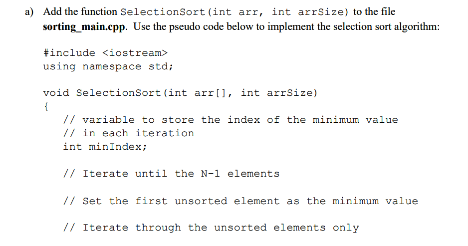 Solved Write codes in C++. 1. Bubblesort, | Chegg.com