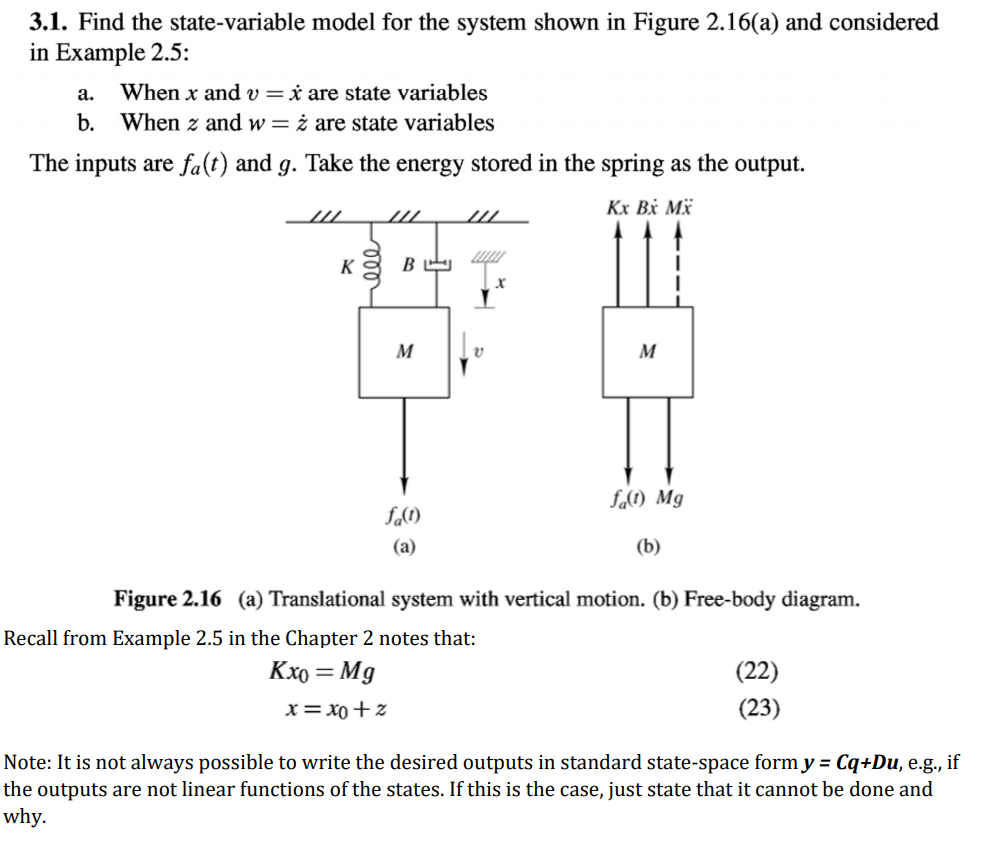 Solved 3.1. Find the state-variable model for the system | Chegg.com