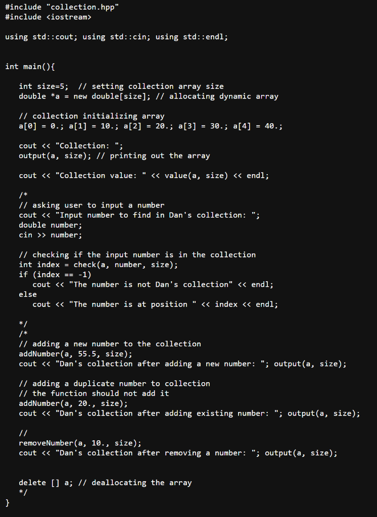 Solved collection are printed. program should inform the | Chegg.com