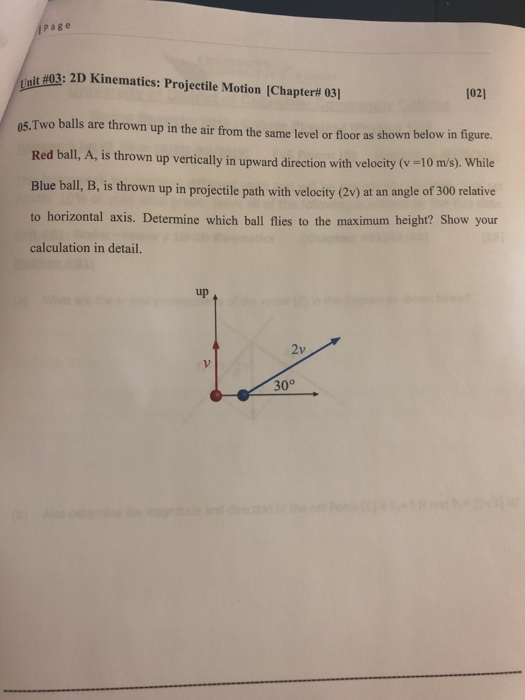Solved Page unit#03: 2D Kinematics: Projectile Motion | Chegg.com