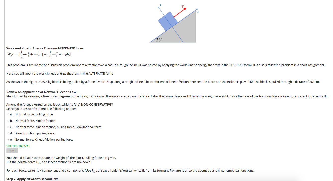 Solved 330 Work and Kinetic Energy Theorem ALTERNATE form | Chegg.com