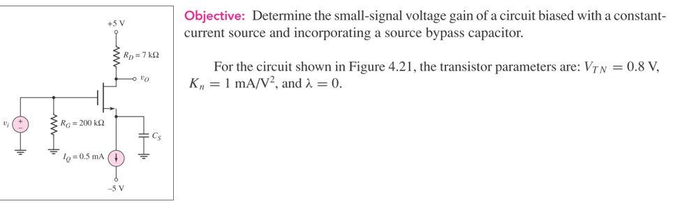 Solved +5V Objective: Determine the small-signal voltage | Chegg.com