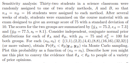 Solved Sensitivity analysis: Thirty-two students in a | Chegg.com