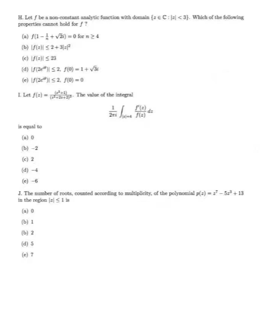 Solved H. Let f be a non-constant analytic function with | Chegg.com