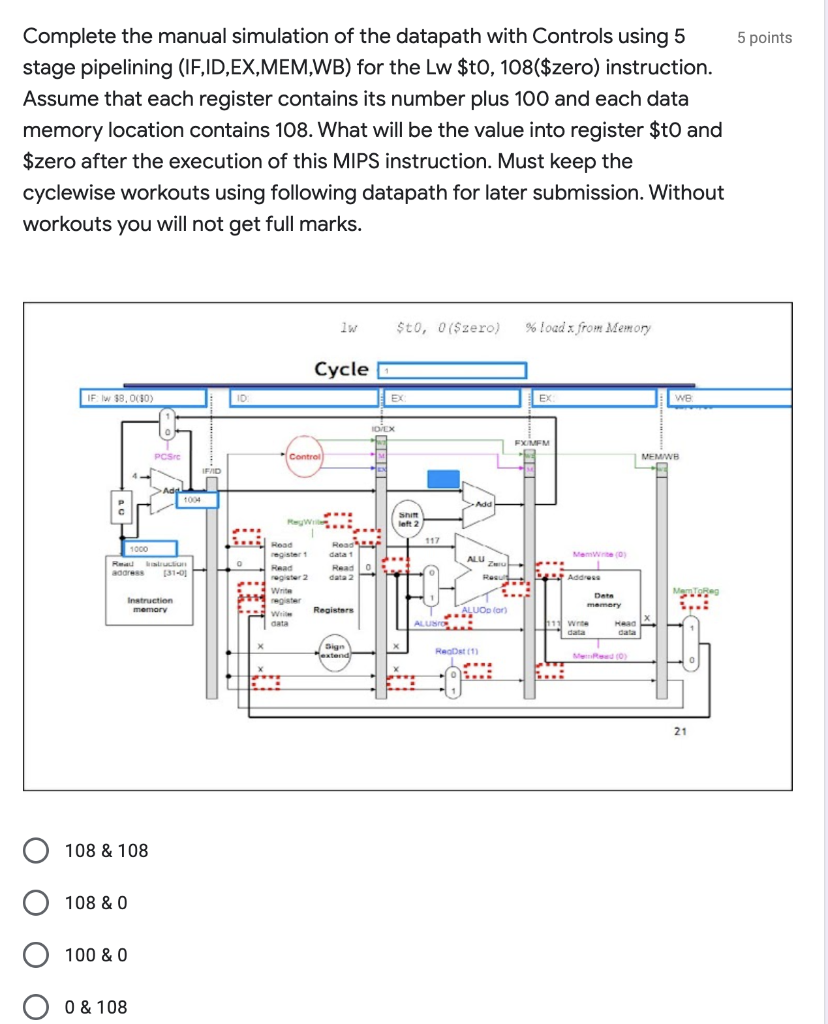 Solved 5 points Complete the manual simulation of the | Chegg.com