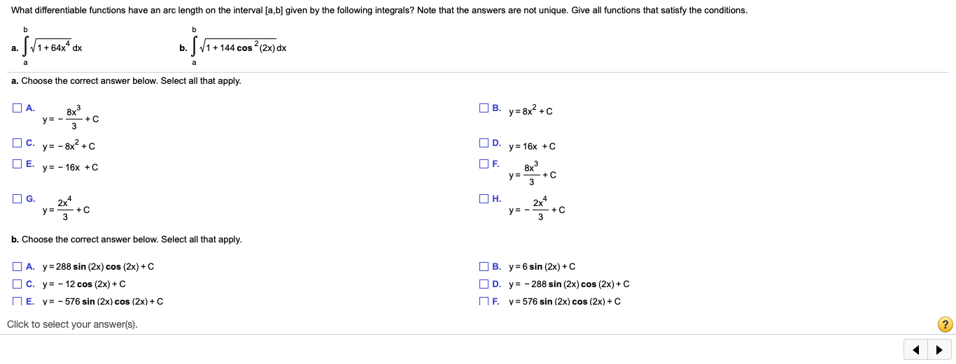 Solved What differentiable functions have an arc length on | Chegg.com