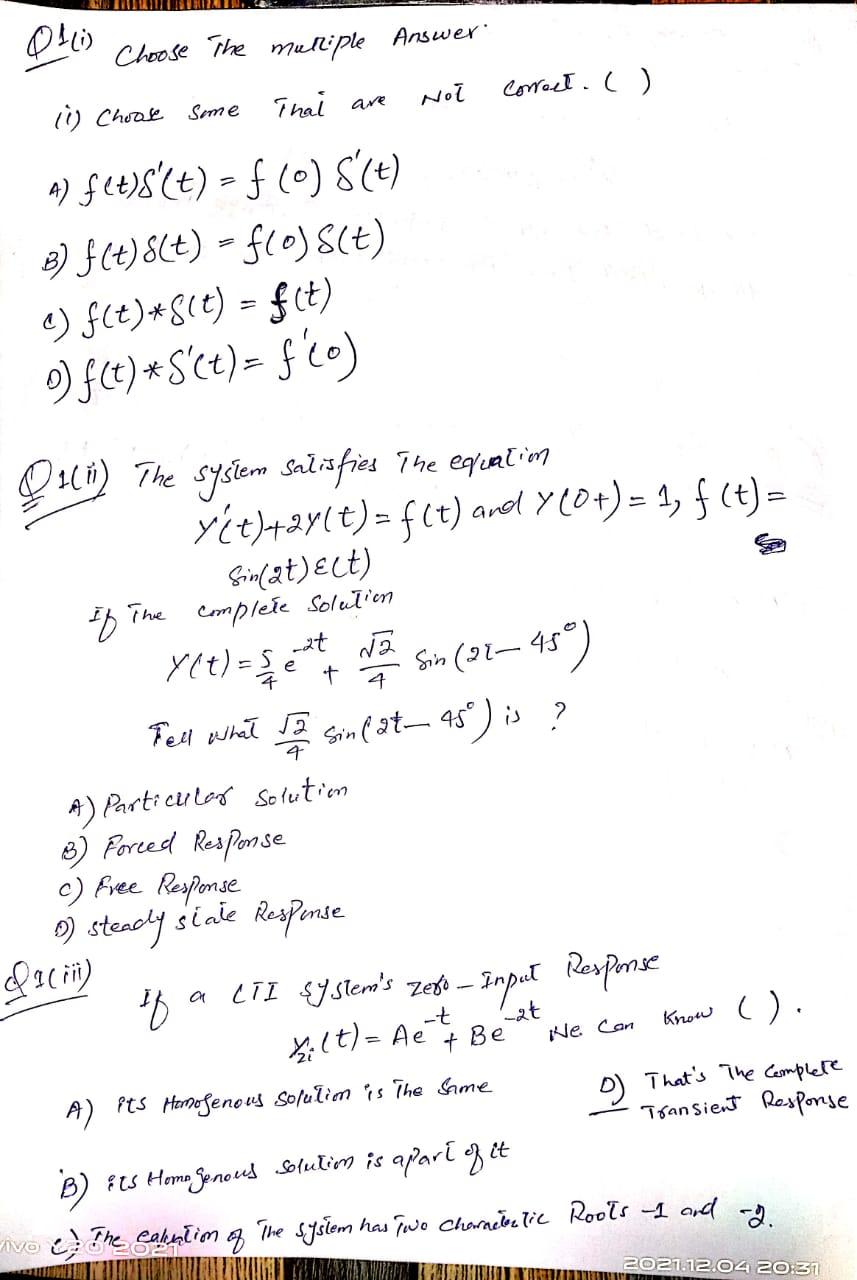 Solved Question no 1: Please choose the multiple | Chegg.com