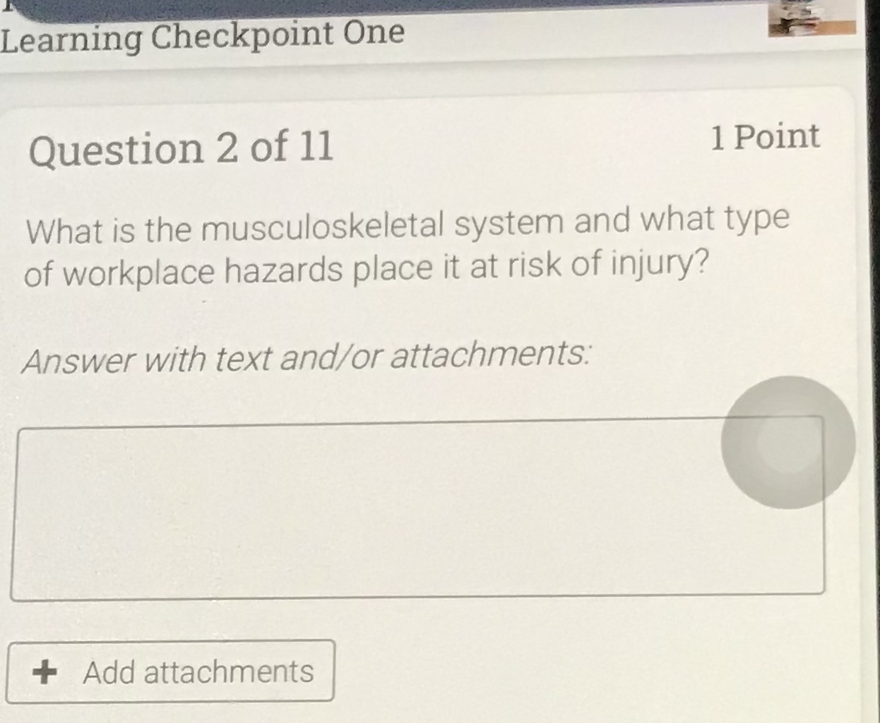 Solved Question 2 ﻿of 111 ﻿PointWhat is the musculoskeletal | Chegg.com